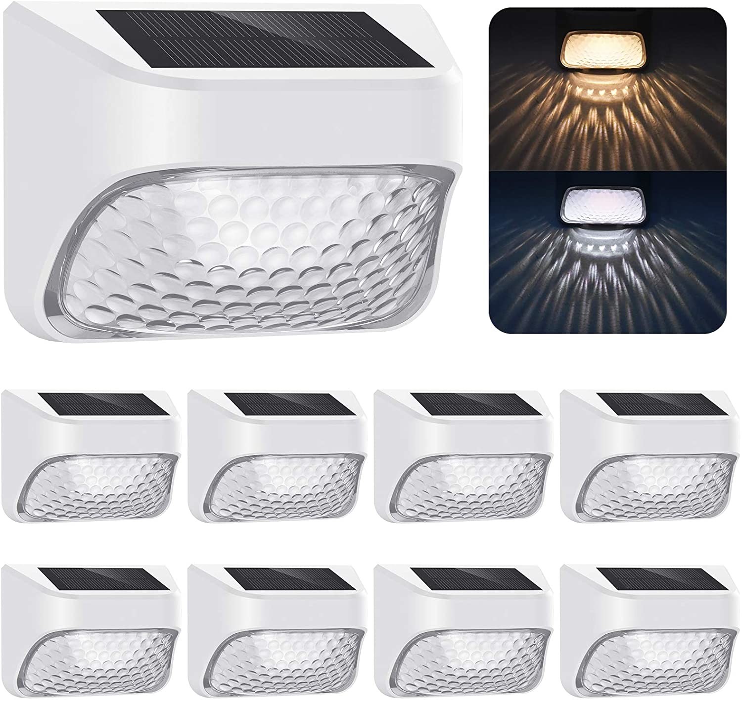 Monocrystalline Solar Powered Panel Landscape Wall Lights PC Lens Graduated